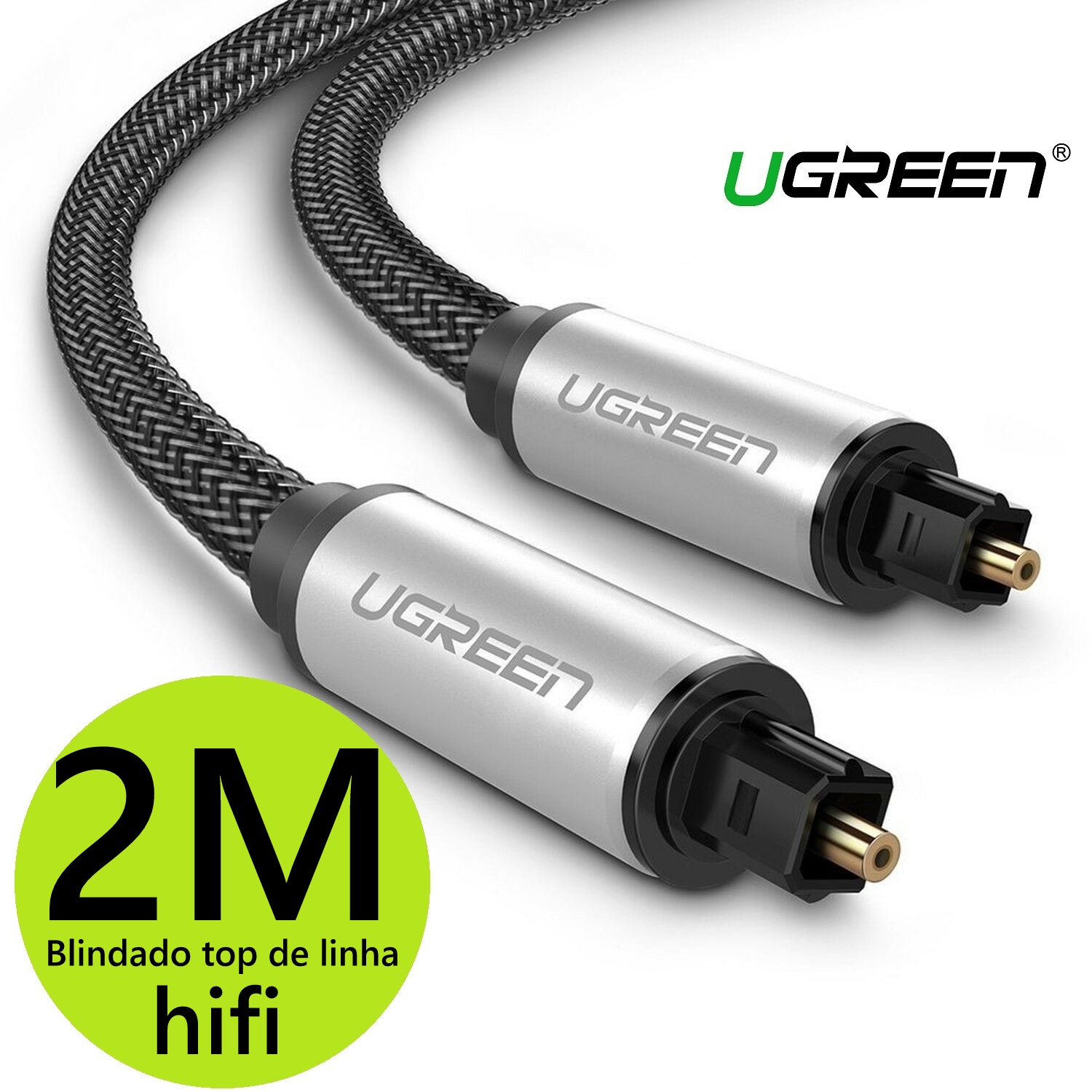 Cabo Ótico de Áudio Digital UGREEN – 2m - Rapide Tech
